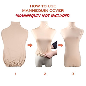 NAVADEAL Light Nude Lycra Fabric Cover, for Fashion Designer Retail Boutique Store Dress Form Dummy Model Display Styling Fitting Soft Stretchable Cover (Mannequin NOT Included) 100% Handmade