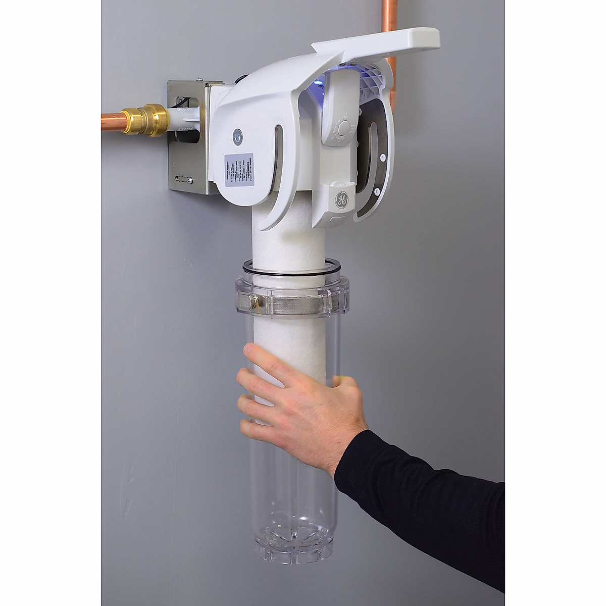 GE Smart Home Water Filter System + Premium Replacement Filter (FTHLM) | Water Filtration System Reduces Lead, Odor & More | WiFi Enabled | Three-Month Filter Life