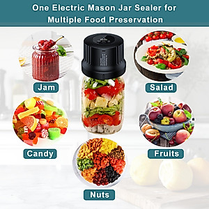 Mason jar vacuum,3 IN 1 Design Electric Mason Jar Vacuum Sealer Kit for Wide Mouth and Regular Mouth Mason Jars,Cordless Vacuum Sealing Machine with LED Display for Food Vacuum Storage
