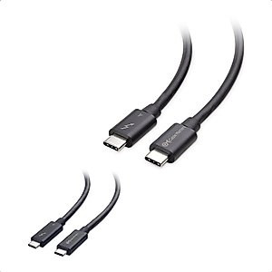 Cable Matters [Intel Certified] 40Gbps Active Thunderbolt 4 Cable with 100W Charging and 8K Video & [Intel Certified] 40Gbps Thunderbolt 4 Cable 3.3ft with 8K Video and 100W Charging