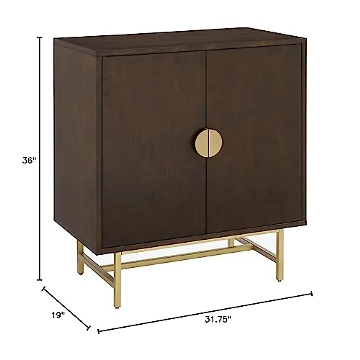 Crosley Furniture Blair Bar Cabinet, Dark Brown/Gold