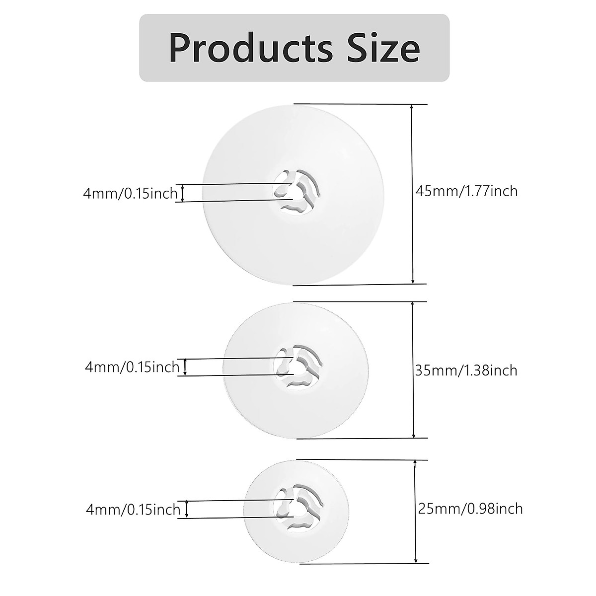 Spool Cap Sewing Machine Spool Pin Cap Small Medium Large Replacement Spool Cap, 45 mm, 35 mm and 25 mm-6PCS