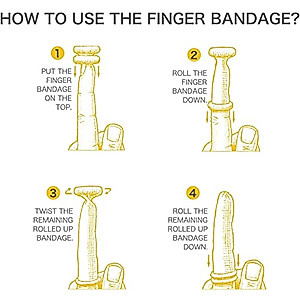 Dimora 60Pcs Finger Bandage Cotton-Made Elastic Bandages Breathable Finger Cots for Wounds, Ideal Finger Glove for Scald Protection, Cargo handling, Gardening Work, Sports and Fitness