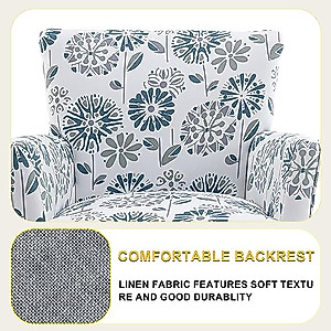 HEAVYSEVEN Accent Chairs for Bedroom, Modern Arm Chair for Living Room, Linen Fabric Comfy Reading Chair, Comfortable Sofa Chair, Upholstered Single Sofa (Multicolor)