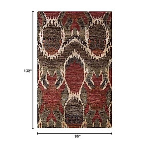 Mark&Day Area Rugs, 8x11 Schley Global Multicolor Area Rug, Orange Brown Yellow Carpet for Living Room, Bedroom or Kitchen (8' x 11')