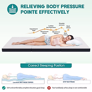 Narrow Twin Trifold Mattress, Foldable Mattress with CertiPUR-US Certified, 3 Inch Folding Mattress with Breathable & Washable Cover, Twin Floor Mattress for Camping, Guest, Floor RV, 75" x 31" x 3"