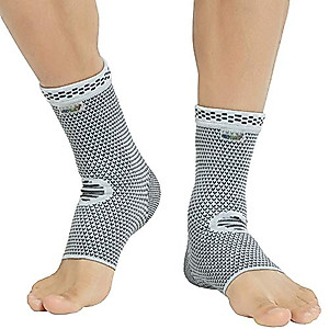 NeoTech Care Ankle Support Brace - Breathable - Men, Women, Right or Left - Gray (Size L, 1 Pair)