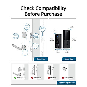 eufy Security S230 Smart Lock Touch & Wi-Fi, Fingerprint Scan, Keyless Entry Door Lock, Smart Built-in Wi-Fi Lock, Bluetooth Electronic Deadbolt, Touchscreen Keypad, BHMA Certified, IP65 Weatherproof