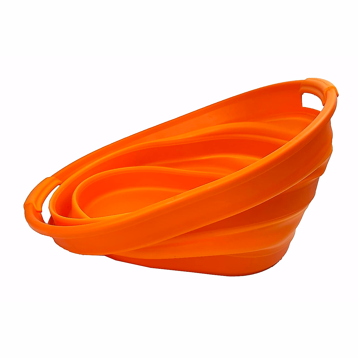 SAMMART 23L (6 Gallons) Collapsible Plastic Laundry Basket - Oval Tub/Basket - Foldable Storage Container/Organizer - Portable Washing Tub - Space Saving Laundry Hamper (Orange)
