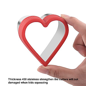 Valentine’s Day Cookie Cutter Set 3 Piece, Large Wedding Cookie Cutters with Hand Protection, Heavy Duty Stainless Steel Baking Pastry Set for Decorating