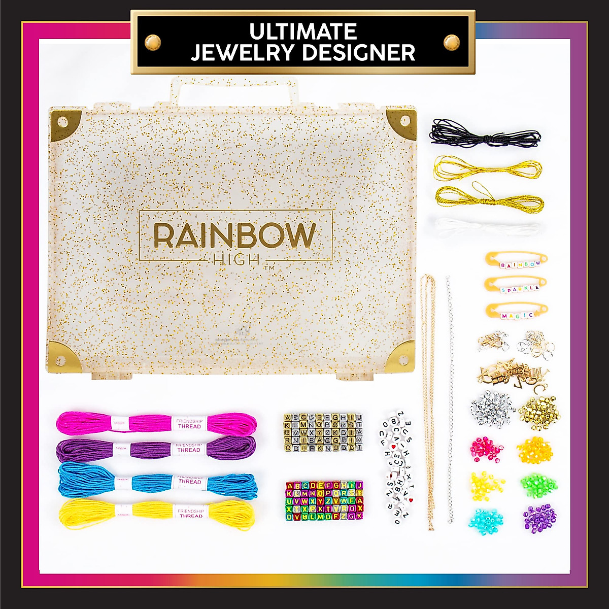 Rainbow High Ultimate Jewelry Designer, DIY Jewelry Making Kit, Design 20+ Pieces of Jewelry, Great Weekend or Sleepover Activity for Girls, Bead Kit for Kids Teens & Tweens Ages 8, 9, 10, 11