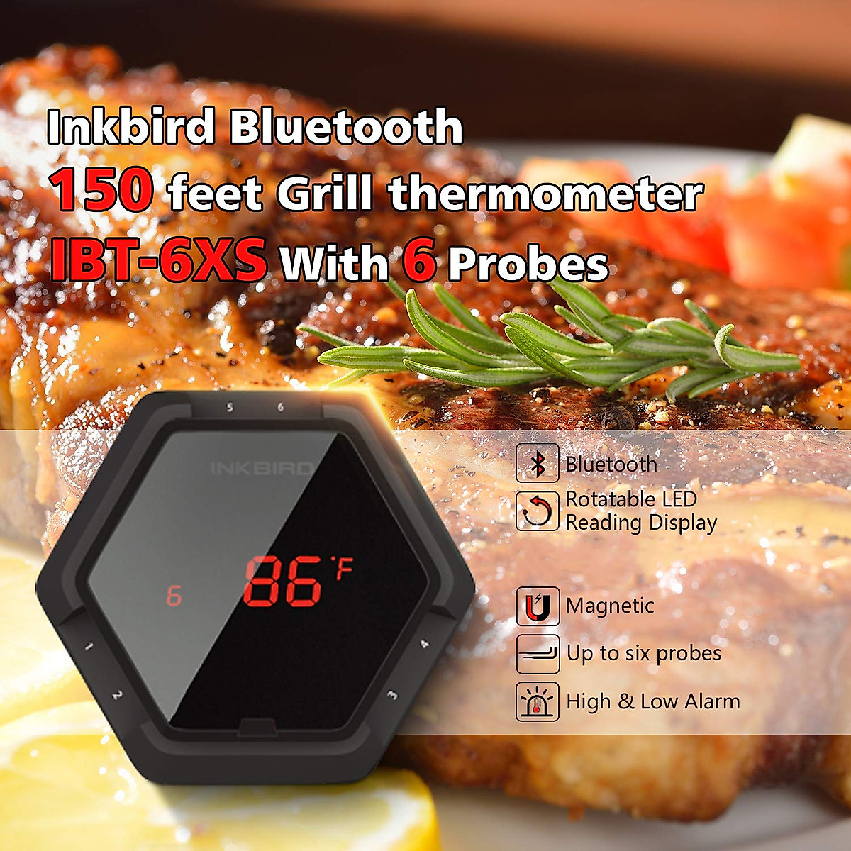 Inkbird Meat Bluetooth BBQ Thermometer Wireless