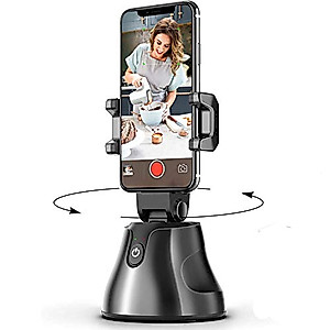 Selfie Stick Tripod 360°Rotation Auto Smart Face & Object Tracking Cell Phone Tripod Holder for Video Recording, Work with Tripod for iPhone Android
