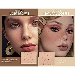Freckles Pen, 2 Color Natural Freckles Makeup Pens Waterproof Long-Lasting Quick-Dry Pen, Natural Like-real Makeup, Easy Makeup Tool For a Natural Sun-kissed Makeup, Light Brown&Natrual Coffee