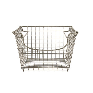 Spectrum Diversified Scoop Stacking Storage Basket, Medium, Satin Nickel (03277)