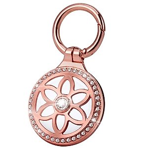 Airtag Holder,Metal Badge Rhinestone Airtag Key Chain,Diamonds Shine Air Tag.Holder Keychain,Air Tag Key Chain Compatible Apple Air tag
