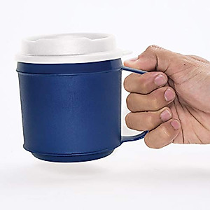 Rehabilitation Advantage Insulated Plastic Mug with Tumbler Lid (8oz), Blue, Non-Weighted