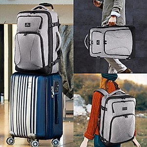 MATEIN Travel Backpack for Men, Flight Approved Carry On Backpack with Toiletry Bag Expandable Luggage Backpack Water Resistant Business Daypack Extra Large Weekender Bag 40L, Gift for Men Women, Grey