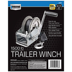 Reese Towpower 74329 Trailer Winch,Silver