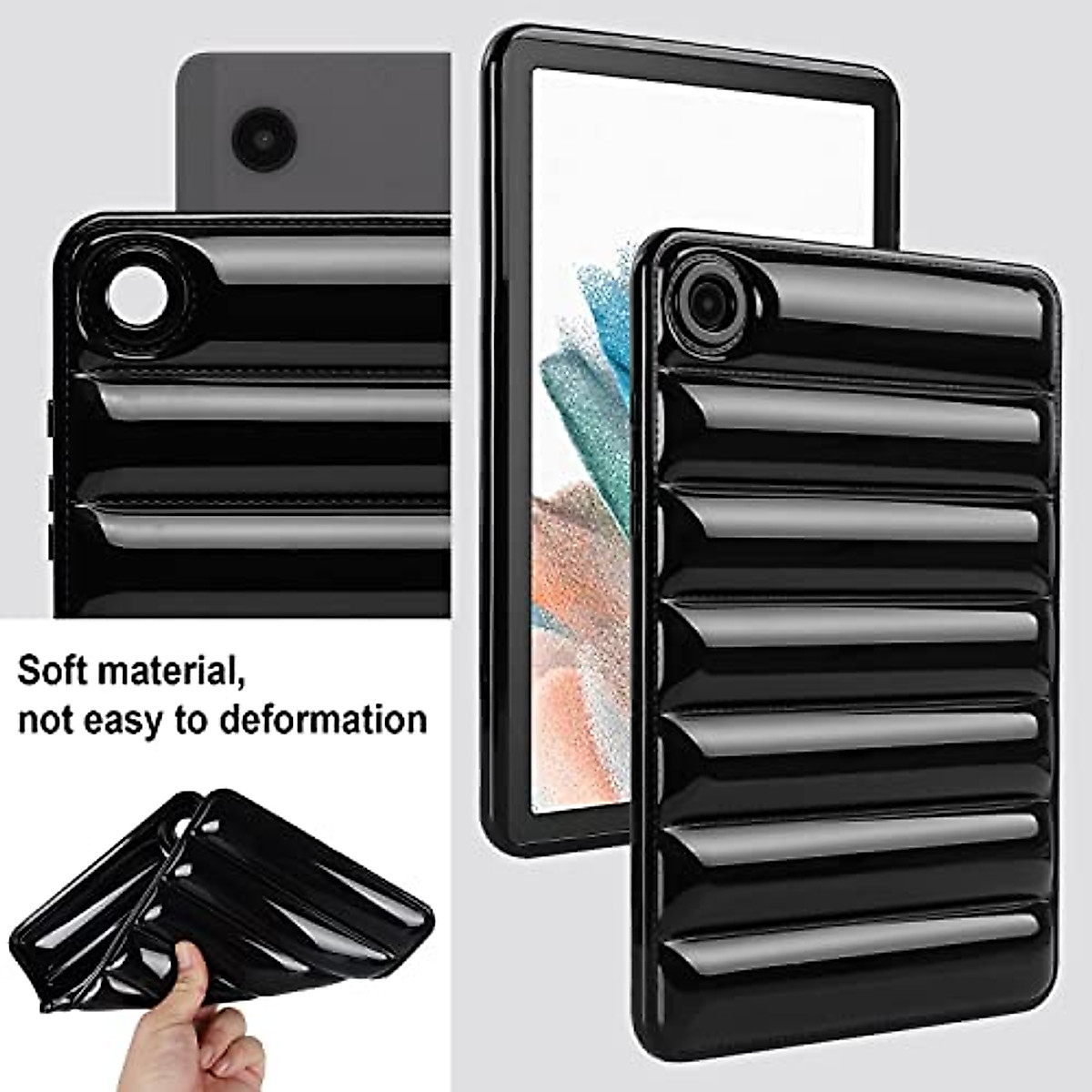 Tablet PC Case Tablet Case Compatible with Samsung Galaxy Tab A8 10.5 inch 2021 (SM-X200/X205),Ultra Thin Lightweight Full Protective Cover Drop-Proof Shock-Proof Protective Cover (Color : Black)
