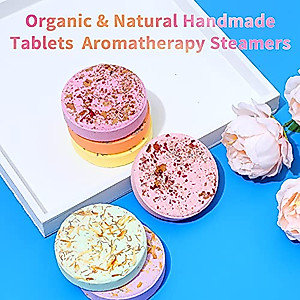 60mm 6pcs Shower Bombs Gift , Yimiyaa Organic & Natural Handmade Tablets Aromatherapy Steamers for Women,Shower Fizzers Melts Vapor Gift for Stress Relief, Relaxation Home Spa Birthday Holiday Gifts