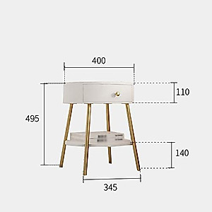 SJYDQ Fashion Nightstands Cabinet Personality Fashion Bedside Bedroom Light Fashion Round Side