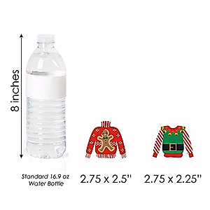 Big Dot of Happiness Ugly Sweater - DIY Shaped Holiday and Christmas Paper Cut-Outs - 24 Count