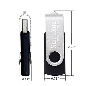 SamData 8GB USB Flash Drives 1 Pack USB 2.0 Thumb Drives 8GB Jump Drive USB Memory Stick with Led Indicator (Black, 1 Pack)