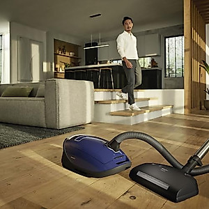 Miele Complete C3 Bagged Canister Vacuum Cleaner with Electrobrush Floorhead, Suitable for Carpets and Hard Floors, Marine Blue