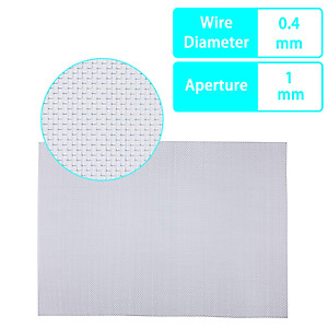 4 Pack - 304 Stainless Steel Woven Wire Mesh Screen, Air Vent Mesh, 11.8“ X 8.27“（300 x 210mm) 1mm Hole 20 Mesh, DIY Project, Easy to Cut and Resistant to Rust
