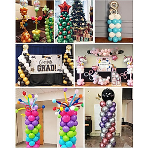 YALLOVE Balloon Column Stand Set of 2, 7 Feet Height Adjustable Balloon Tower Pillar with Reusable Metal Telescopic Design for Birthday, Wedding, Baby Shower, Graduation Party Decoration