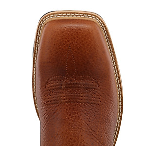 Twisted X Men's 12" Western Work Boot, Square Toe Steel Toe, Cognac Glazed Pebble & Lime, 11.5 D