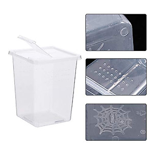 Balacoo 2pcs Plastic Reptile Box Snake Turtle Breeding Box Case Feeding Hatching Container Pet Spider Scorpion Lizard Tank House for Home