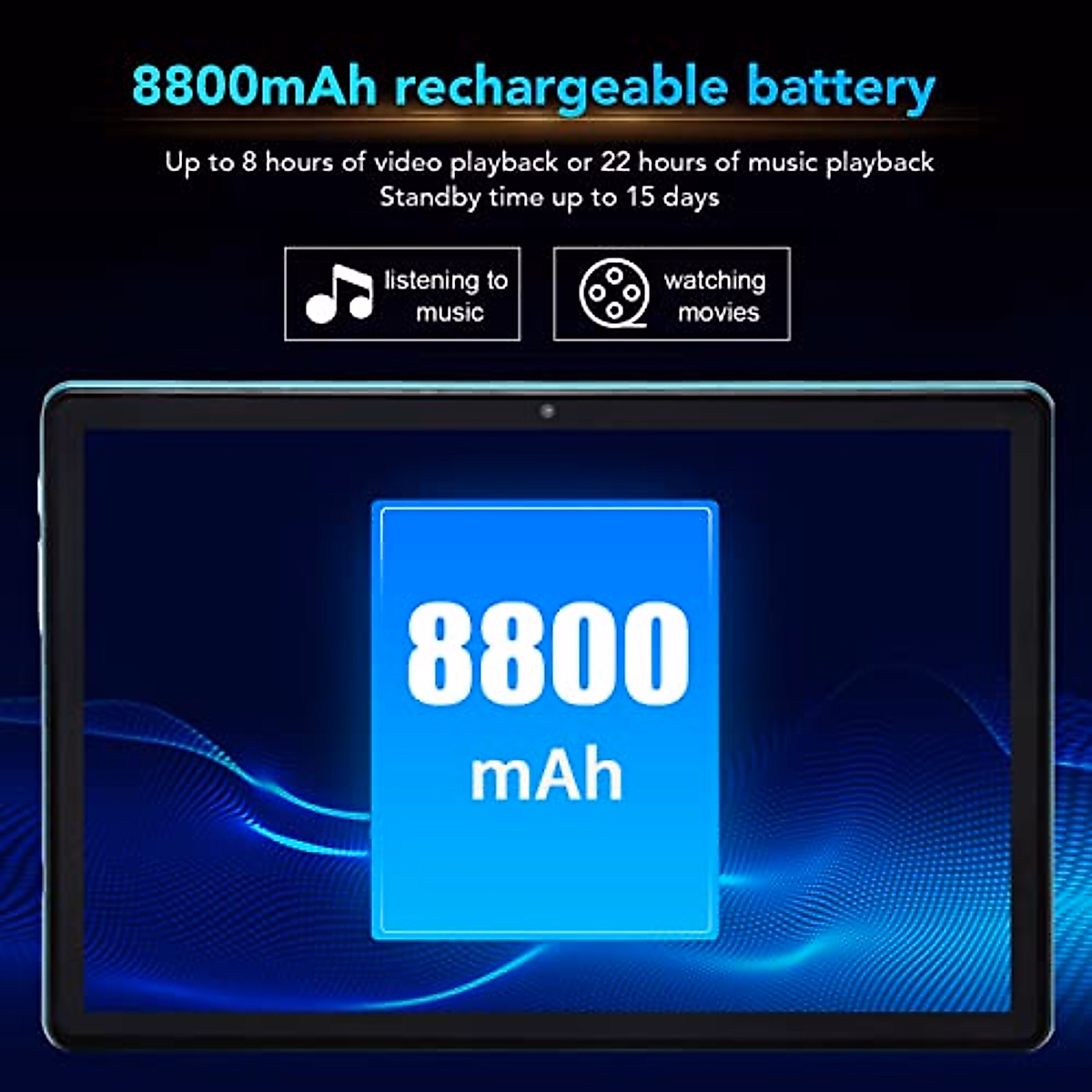 10.1 Inch Smartphone Tablet, 8GB RAM 128GB ROM 5.0 Smartphone Tablet IPS HD Touch Screen 100-240V Fast Charge (US Plug)