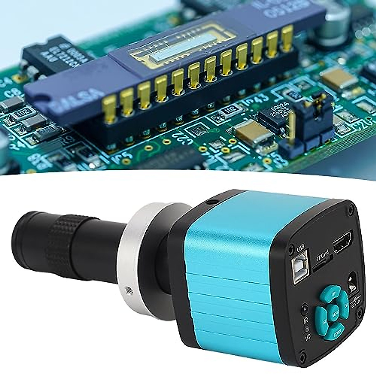 Microscope Camera, 130X 1080P Optical Power 0.1X to 2X Lightweight Microscope 100‑240VAC for Home (US Plug)