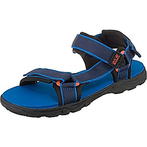 Jack Wolfskin Seven Seas 3 Sandal Hiking Boot, Blue/Orange, 12 US Unisex Big Kid