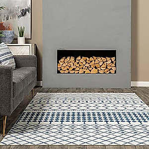 nuLOOM Moroccan Blythe Machine Washable Area Rug, 4' x 6', Blue