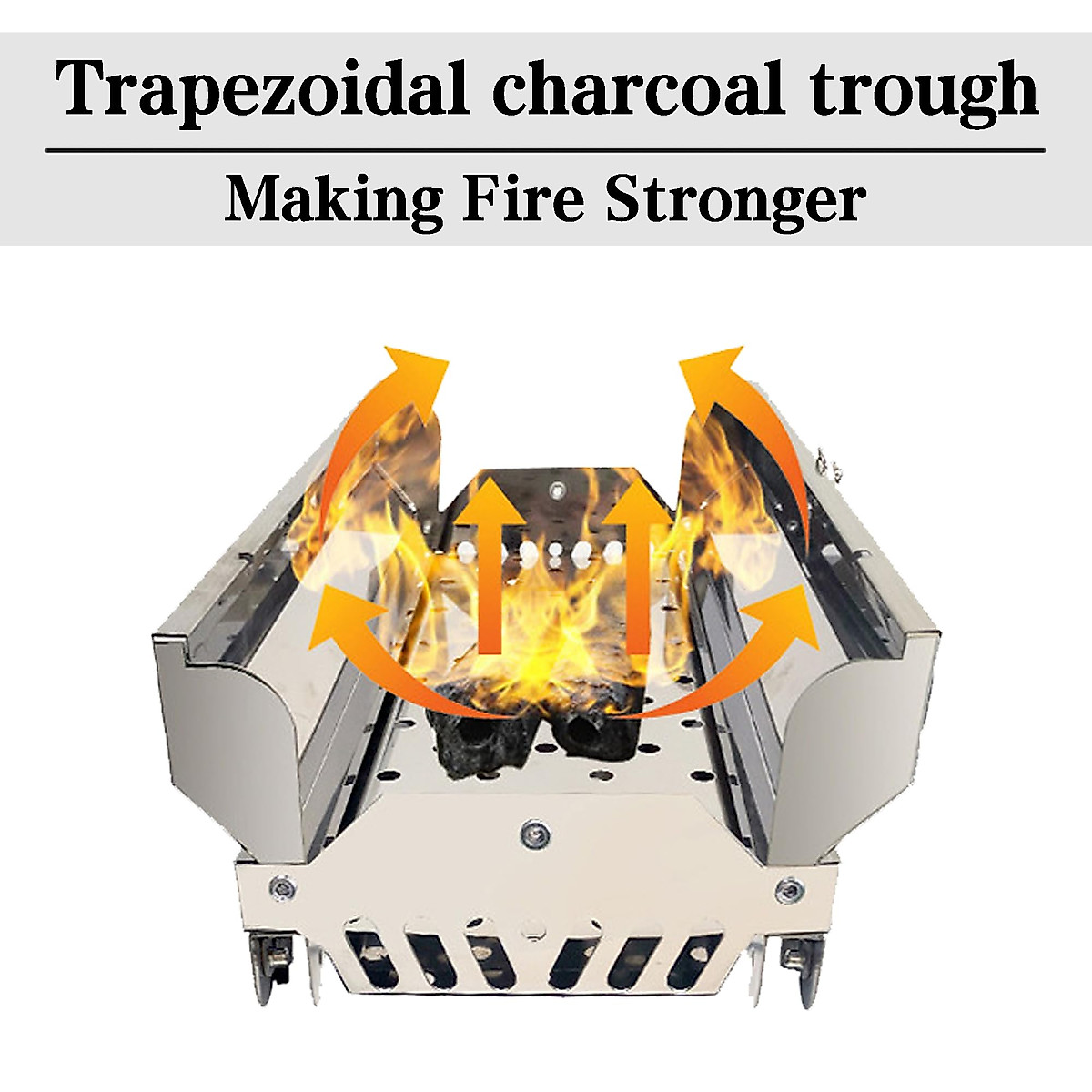 Portable Charcoal Grill 18 inch, Folding BBQ Grill Portable Grill with Reinforce Support Frame, Alloy Steel Table Top Grill Charcoal for Outdoor Cooking,Camping,Backyard Barbecue