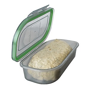 MyGo Container Half-Sized To-Go Single Compartment Container, 8" X 5" X 2-1/2", Reusable, Microwave Safe, NSF Certified, Smoke/Green