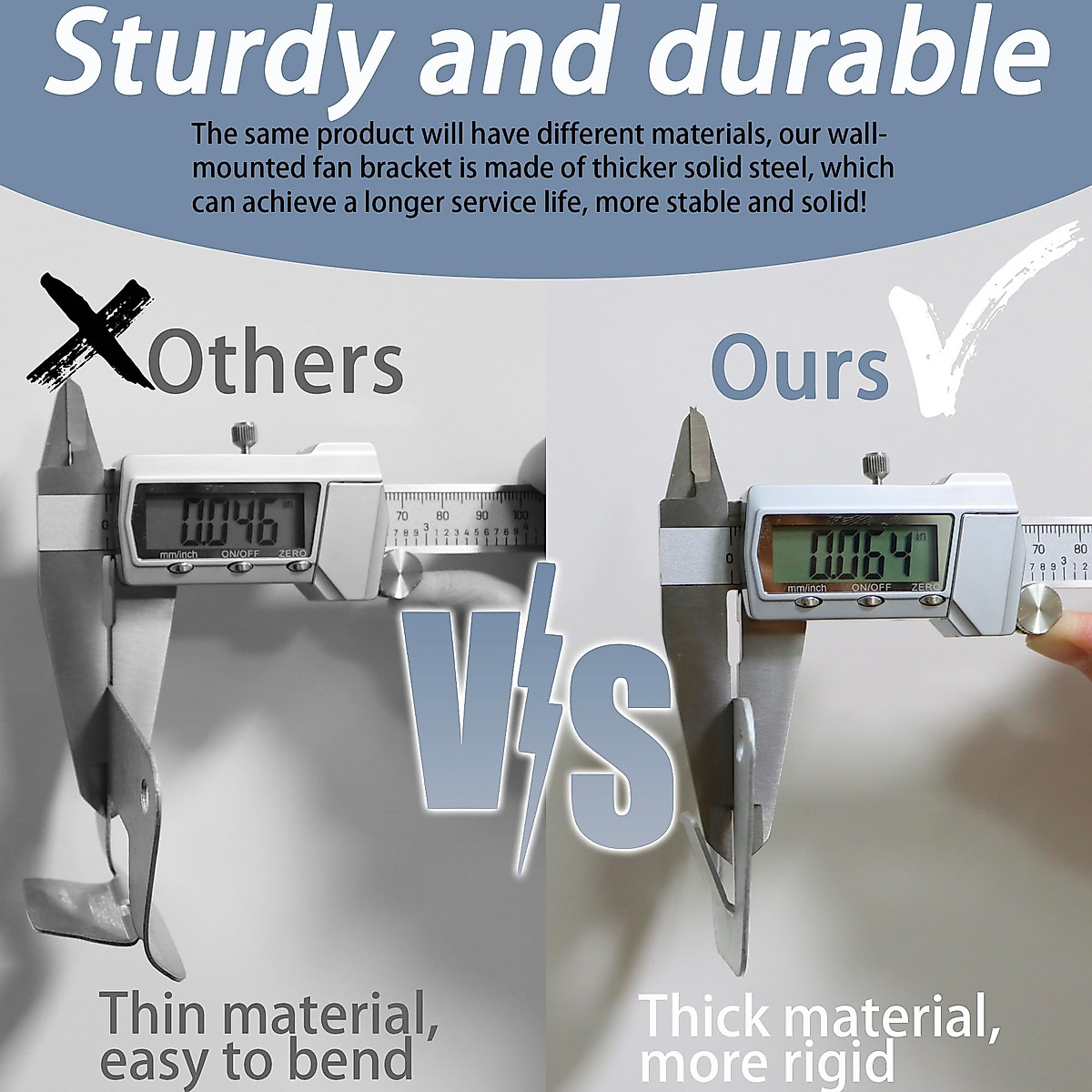 LUTQ 2-Set Wall Fan Mounting Bracket, Heavy Duty Wall Mounting Fan Bracket, Solid Steel Fan Wall Mount Bracket with Fastening Screws, Oscillation Fans Hidden Holder Bracket