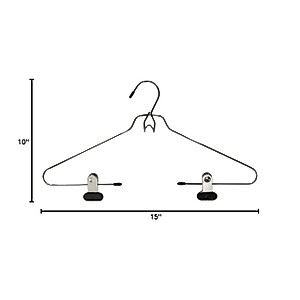 Whitmor Add-On Skirt/Blouse Hanger Set of 2 Chrome / Black