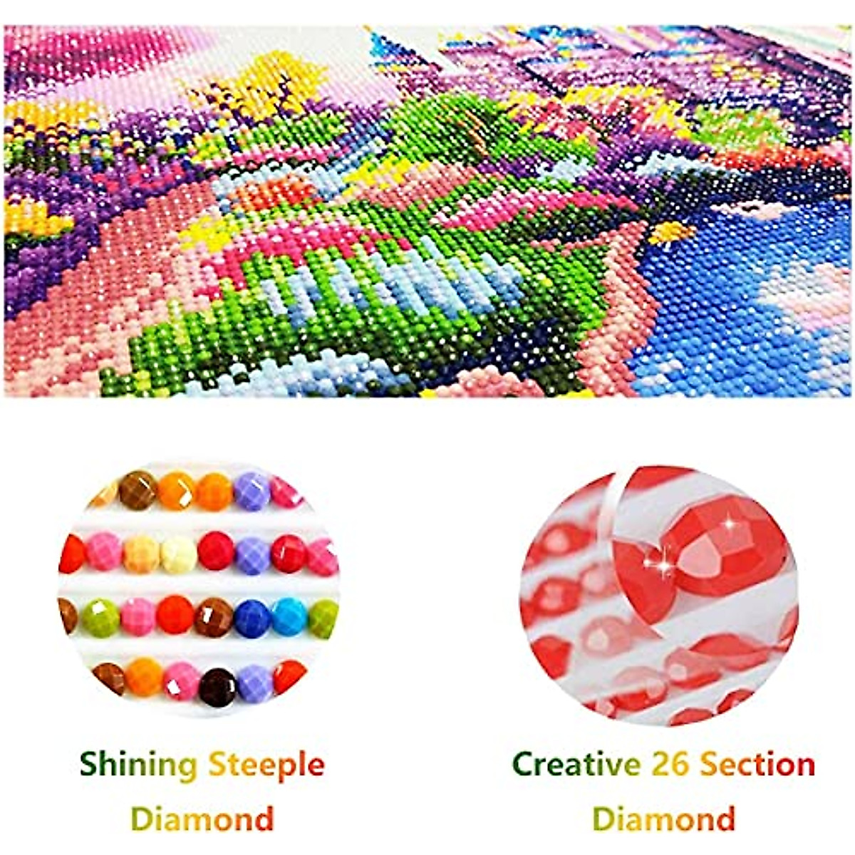 Huand DIY Diamond Painting Kits for Adults 5D Full Round Drill Angel Diamond Art Kits for Bedroom Wall Decor 8X12 Inch(Angel)