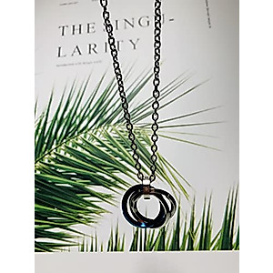 Zxxmeet Men's Titanium Steel Three Ring Hip Hop Necklace
