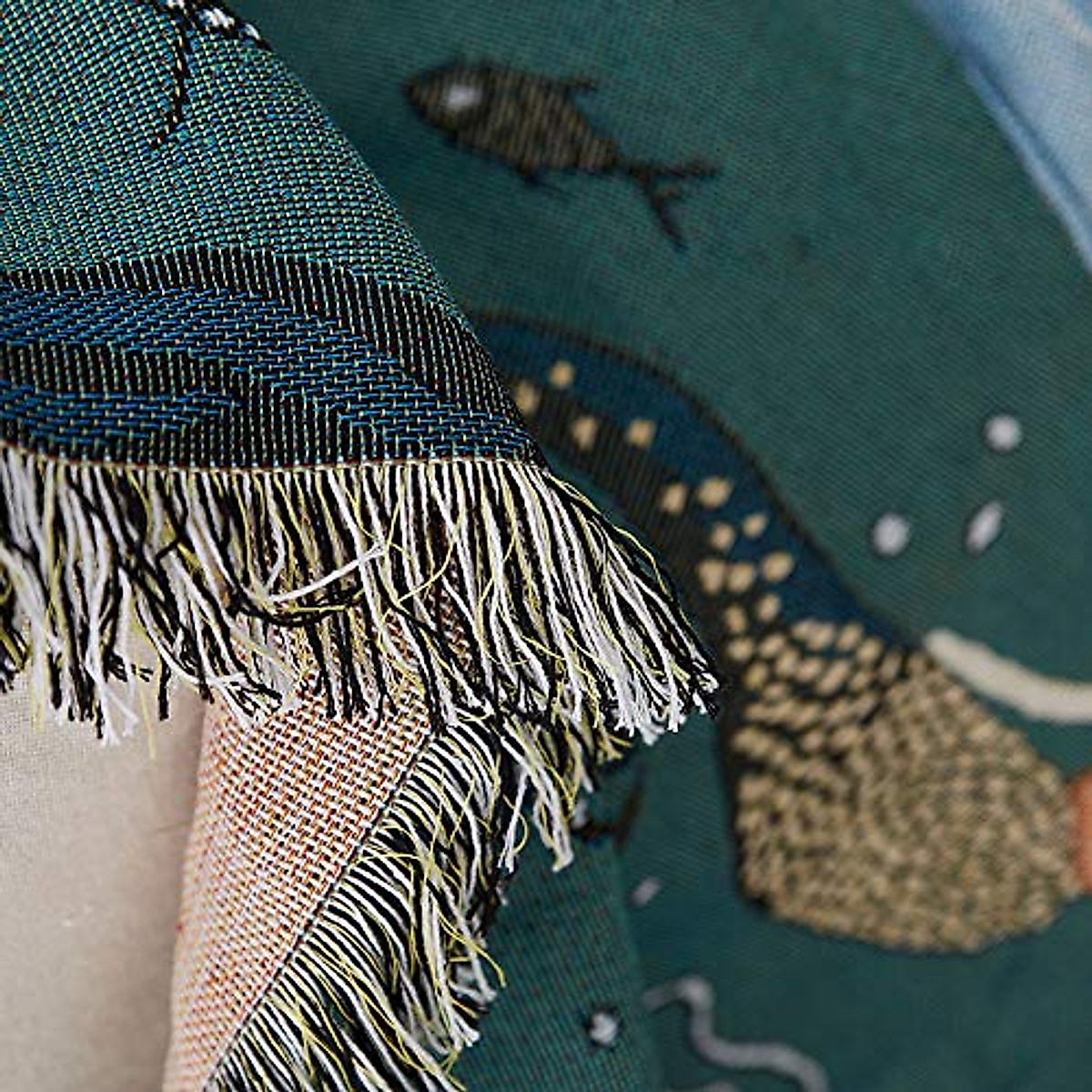 shlutesoy Throw Blankets, Throw Blanket, Mermaid Fish Ocean Tassel Sofa Cover Couch Chair Throw Blanket Carpet Tapestry 180cm x 230cm