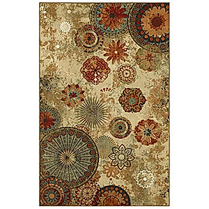 Mohawk Home Alexa Ornamental Floral Medallion 5' x 8' Area Rug - Perfect for Living Room, Dining Room, Office
