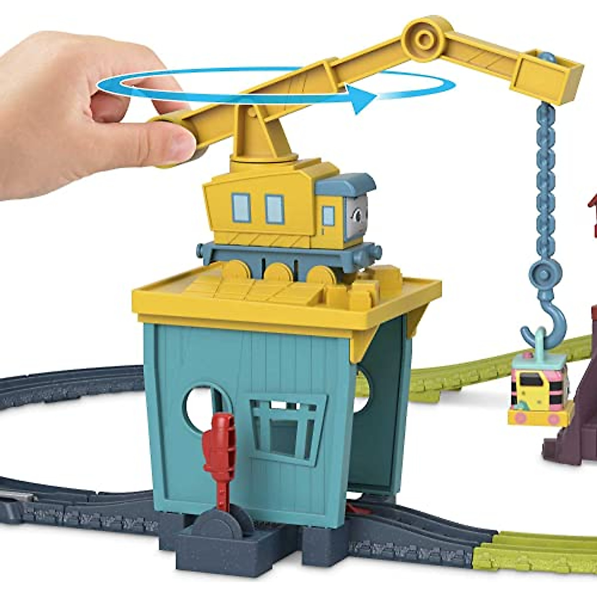 Thomas & Friends Motorized Toy Train Set Fix 'Em Up Friends With Carly The Crane, Sandy The Rail Speeder & Thomas For Ages 3+ Years