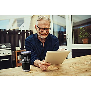 SassyCups The Legend Has Retired - 20 Ounce Engraved Stainless Steel Insulated Travel Mug for Retired Men Dad Husband Boss | Retirement Party Coffee Mug | Retirement Christmas Gift (20 Ounce, Black)