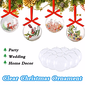 25 PCS Clear Plastic Fillable Ornaments,Transparent DIY Craft Ball,Clear DIY Christmas Ornament 5 Different Sizes for Wedding,Party,Home Decor
