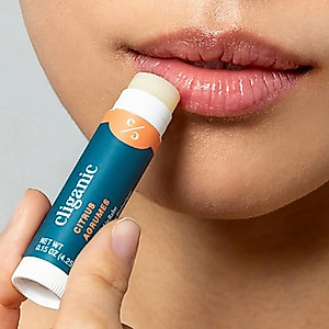 Cliganic Organic Lip Balm Set - 6 Tropical Flavors - 100% Natural Moisturizer for Cracked & Dry Lips (Packaging May Vary)