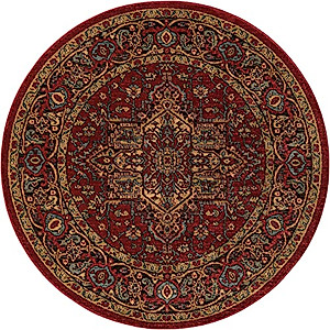 Unique Loom Sahand Collection Area Rug - Ardashir (5' 3" Round, Red/Light Blue)